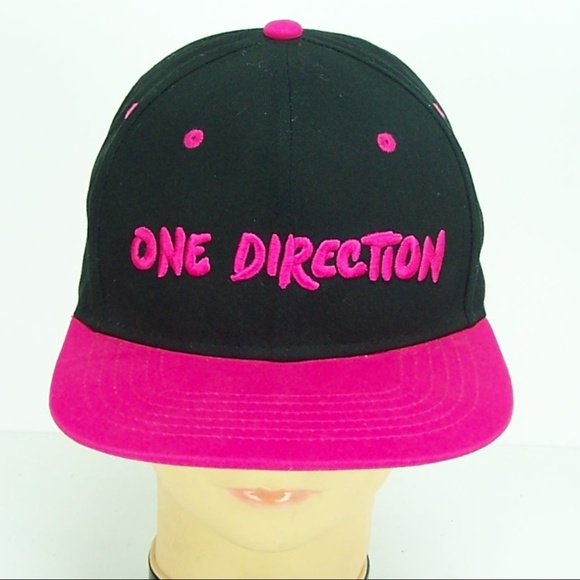 FEA | Accessories | One Direction Snapback Black Pink Embroidered Hat ...